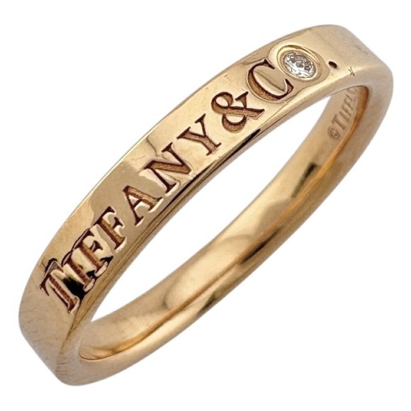 Tiffany & Co. | Jewelry | Tiffany Co Womens 8k Diamond Band Ring Size ...